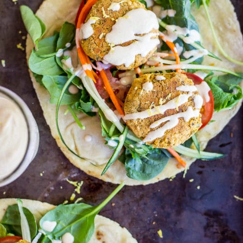Roasted Broccoli and Lemon Falafel Pitas - She Likes Food