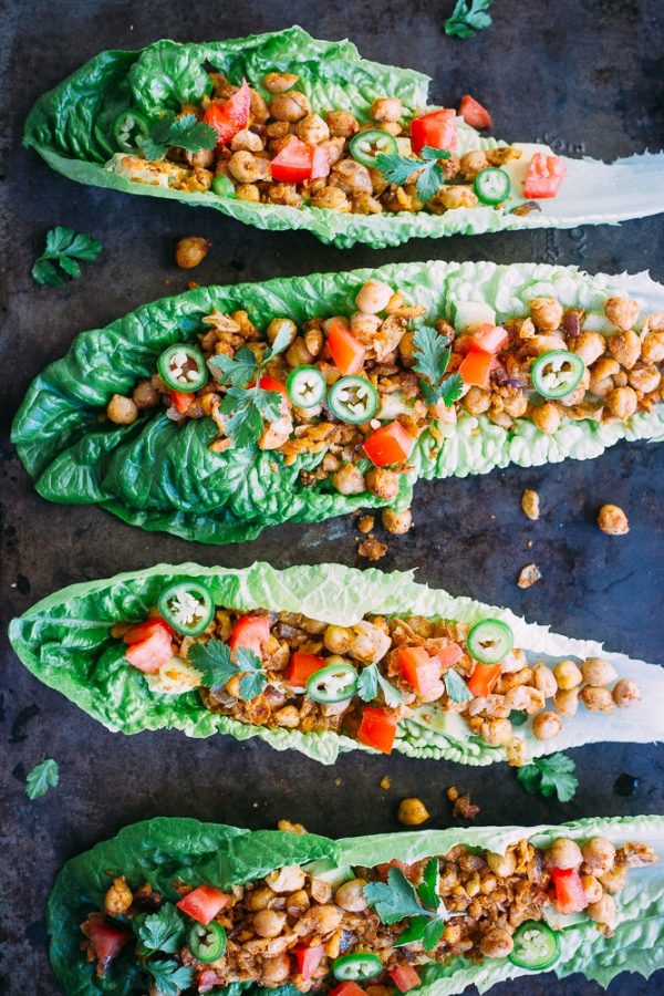 Healthy Taco Chickpea Lettuce Wraps - She Likes Food