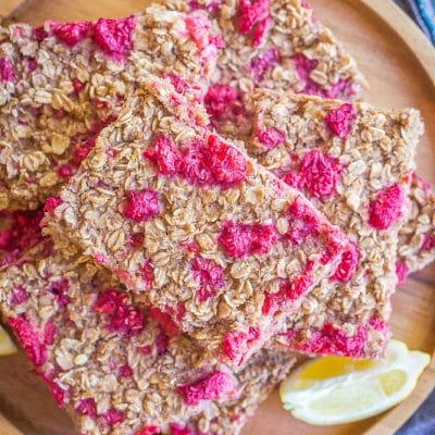 Lemon Raspberry Baked Oatmeal - She Likes Food