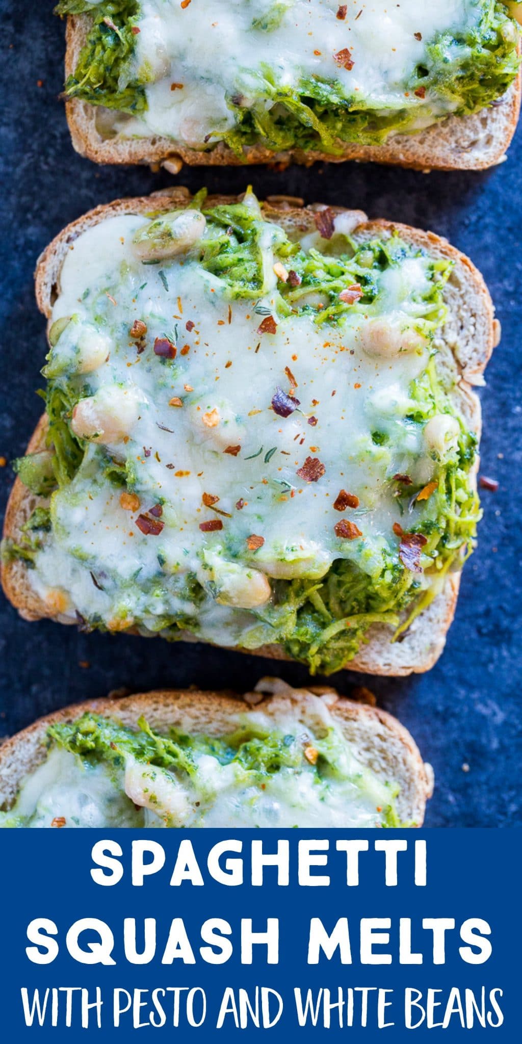Spaghetti Squash Melts with Pesto and White Beans - She Likes Food