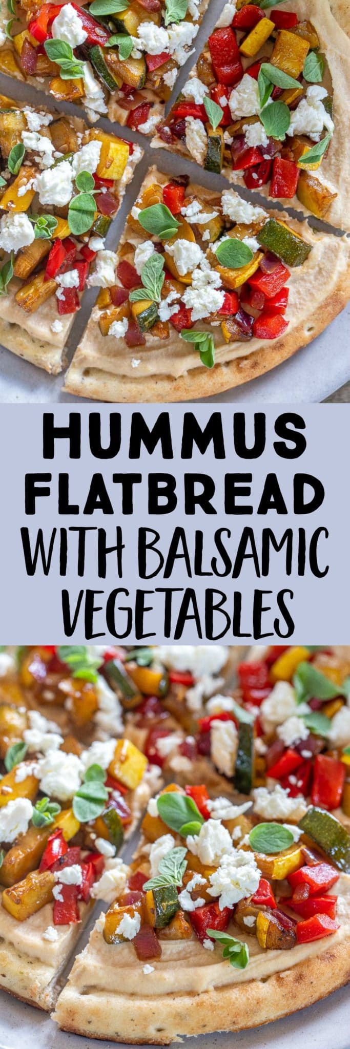 Hummus Flatbread with Balsamic Vegetables - She Likes Food