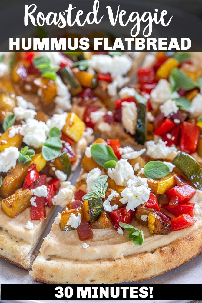 Hummus Flatbread with Balsamic Vegetables - She Likes Food