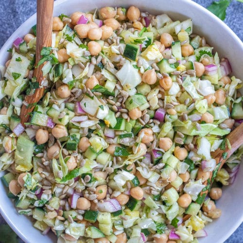 Chickpea Salad with Cucumber and Cabbage - She Likes Food