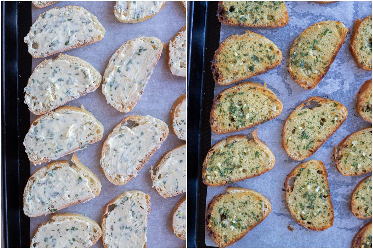 Thin and Crispy Garlic Bread with Miso Butter - She Likes Food