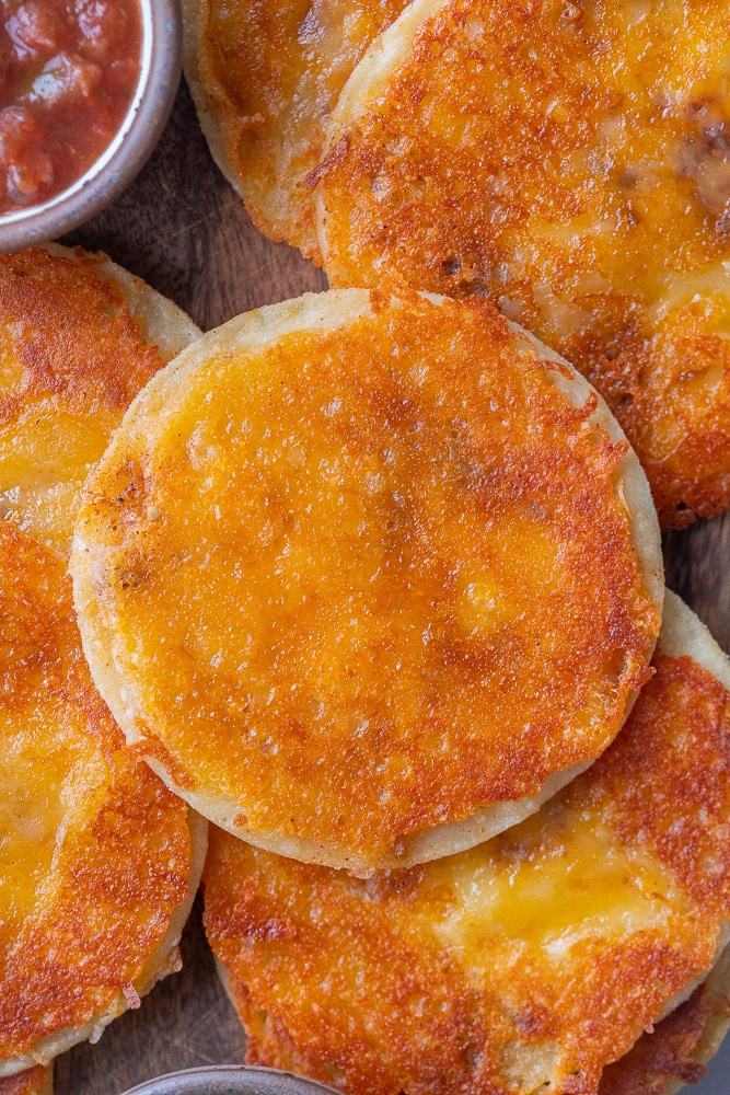 Three-Ingredient Cheese Crisps - She Likes Food