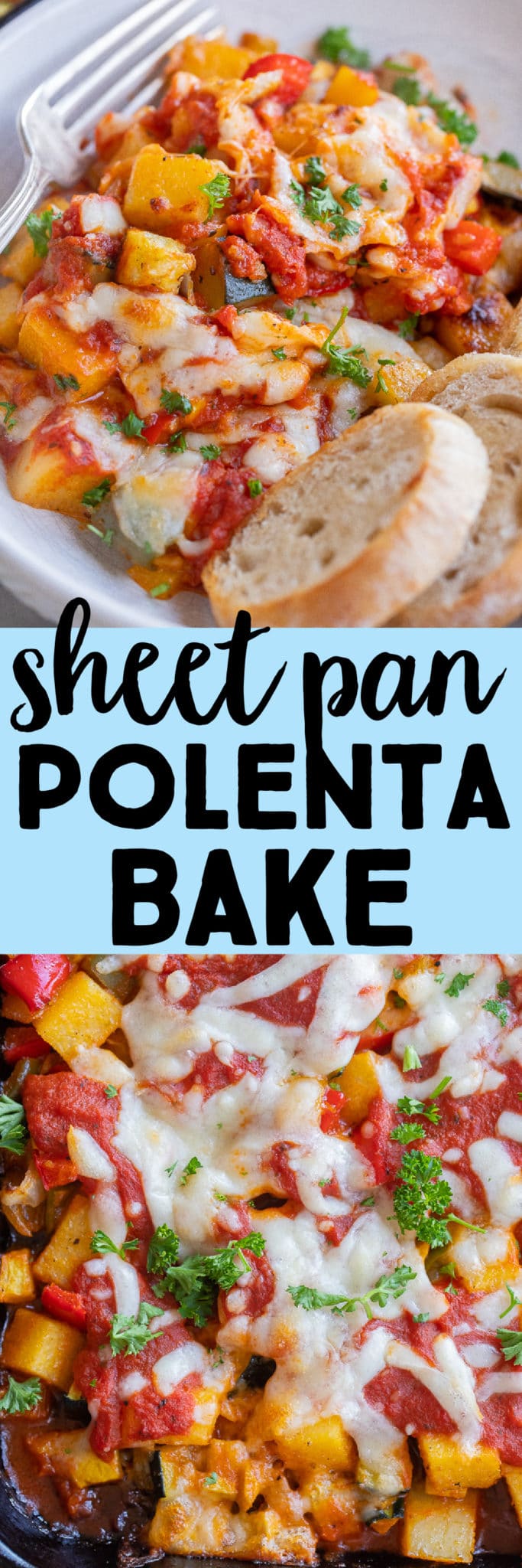 Sheet-Pan Polenta Vegetable Bake - She Likes Food