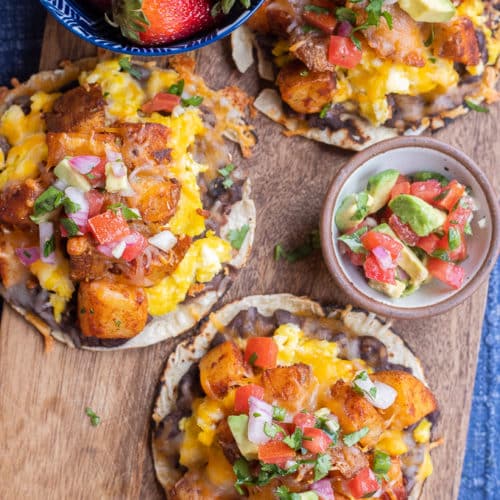Potato Egg and Cheese Breakfast Tacos - She Likes Food
