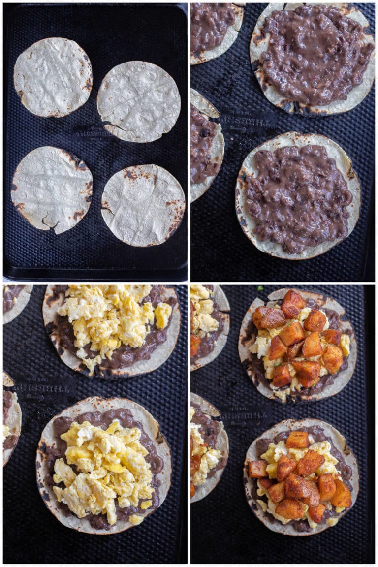 Potato Egg and Cheese Breakfast Tacos - She Likes Food