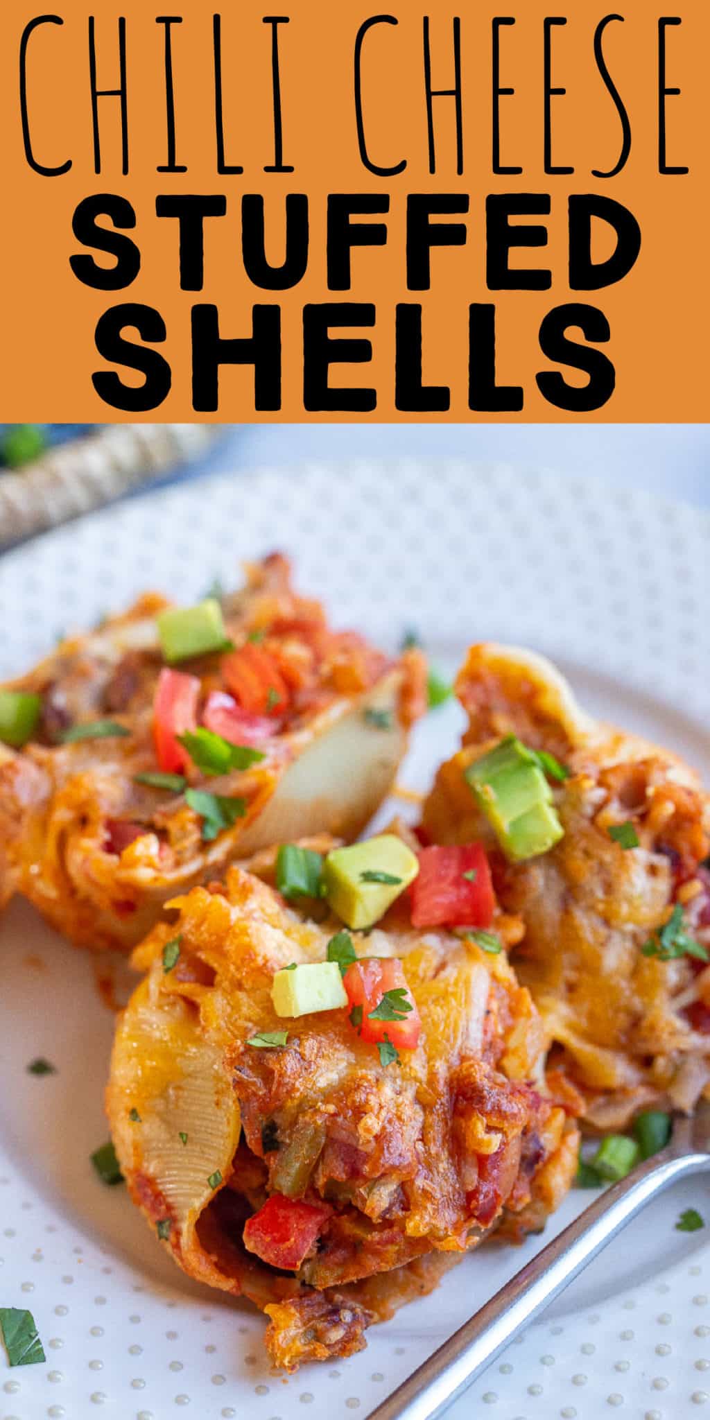 Vegetarian Chili Cheese Stuffed Shells - She Likes Food