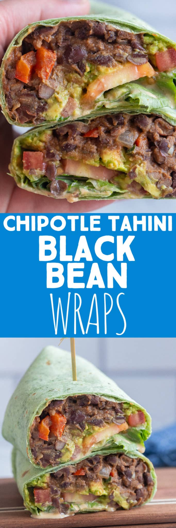Black Bean Wraps with Chipotle Tahini Sauce - She Likes Food