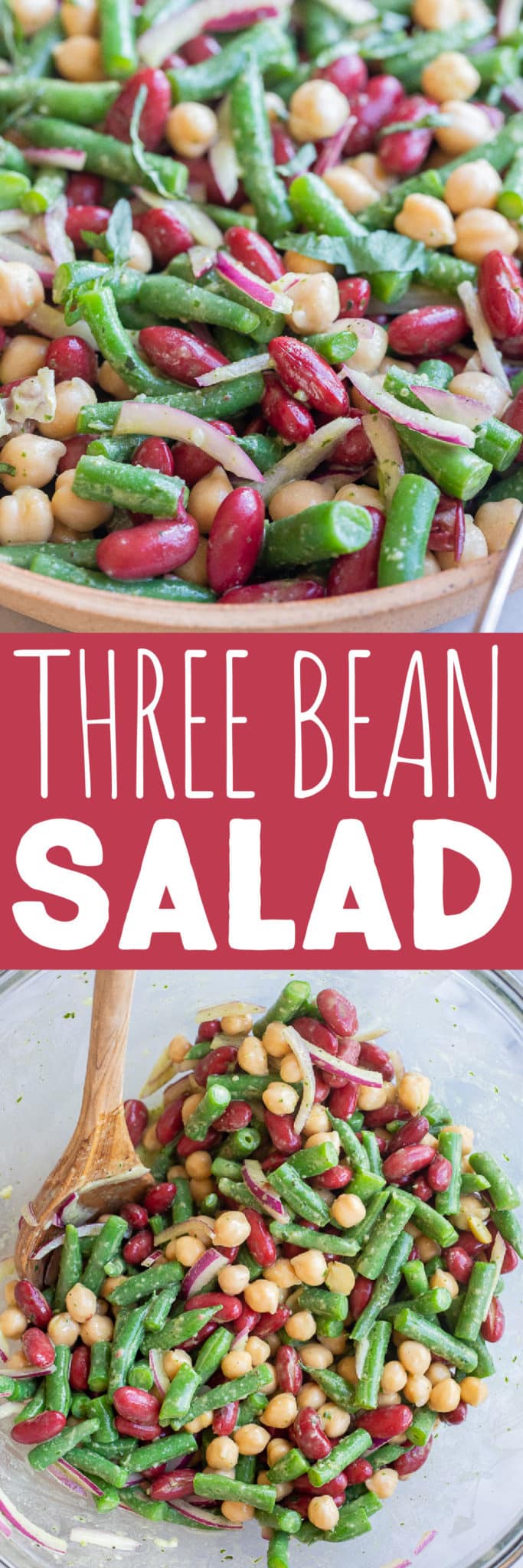 Three-Bean Salad with Basil Vinaigrette - She Likes Food
