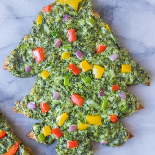 Cheesy Christmas Tree Naan Pesto Pizzas - She Likes Food