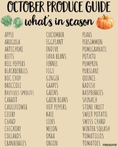 October Produce Guide + In Season Recipes - She Likes Food