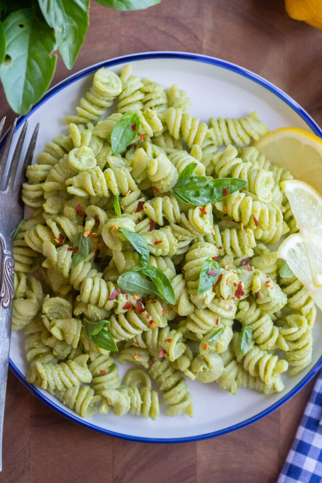 Creamy Lemon Basil Pasta - She Likes Food